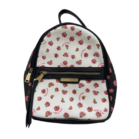 Juicy Couture | Bags | Juicy Couture Mini Backpack Pink Roses Black ...